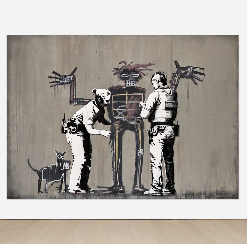 Banksquiat. Boy and Dog in Stop and Search, 2018 - Banksy Explained